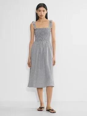 Wilfred | Dresses | Wilfred Golden Hour Linen Dress In Gingham ...